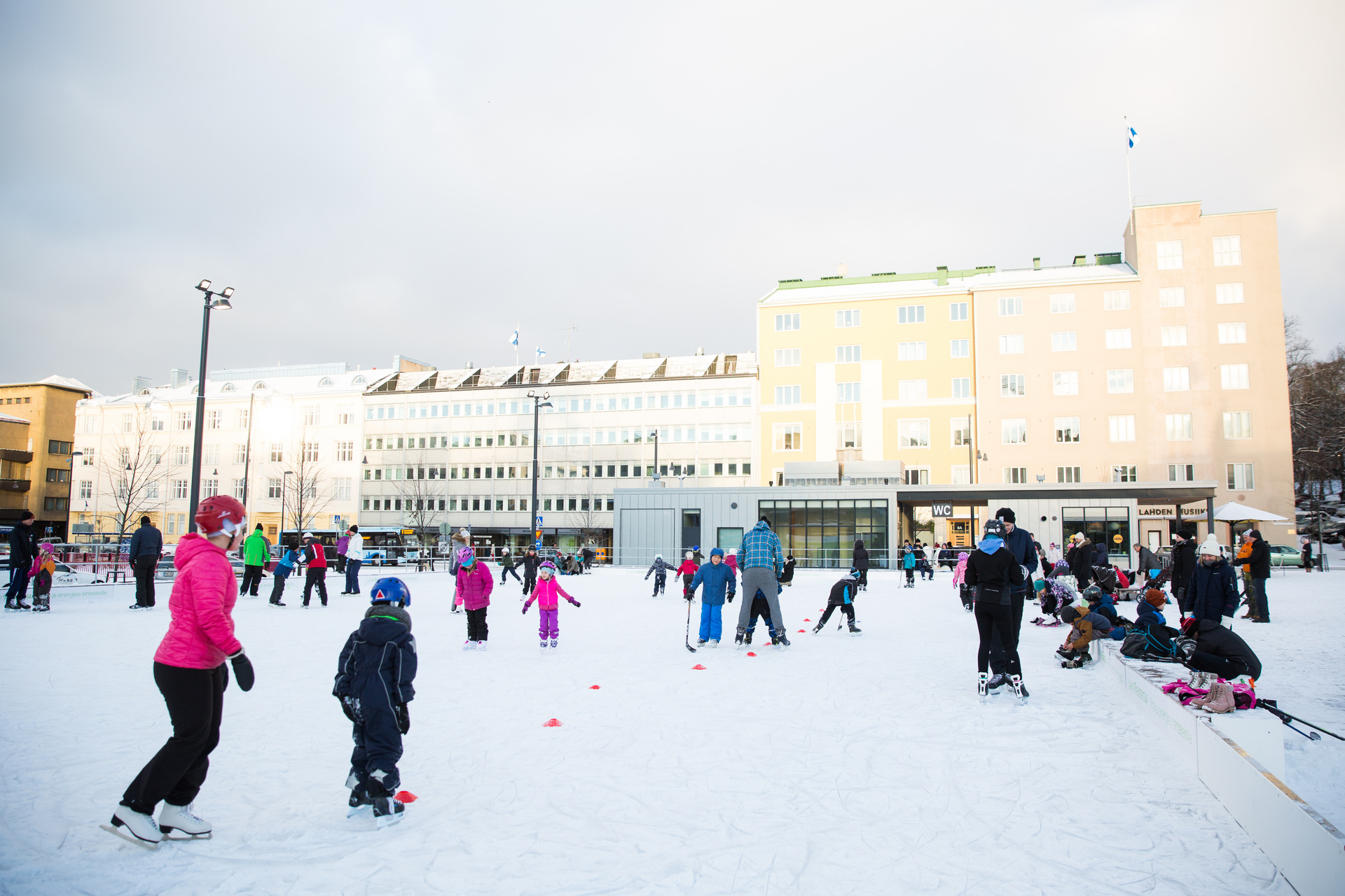 Enjoy ice skating at the Market Square skating rink - Lahti